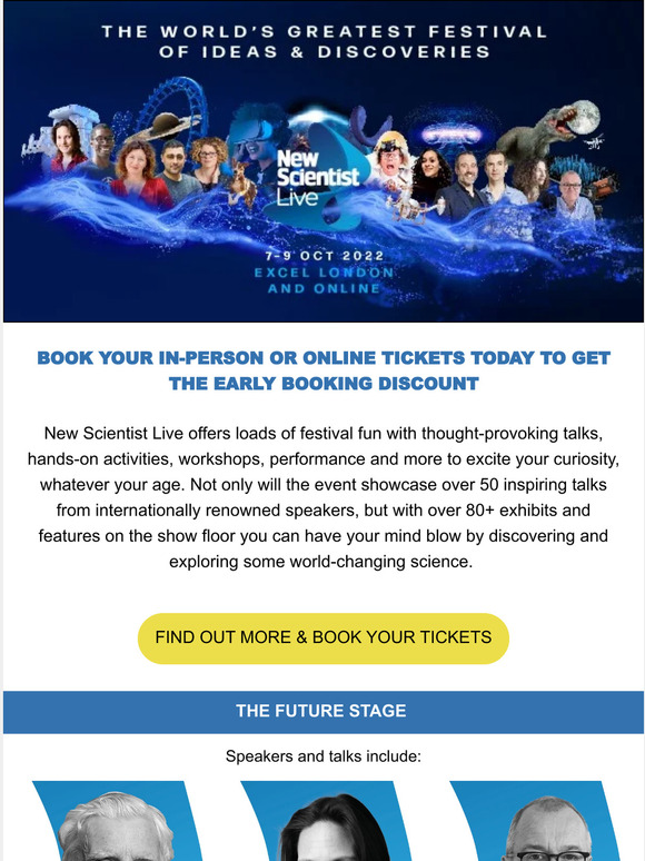 New Scientist: The world’s greatest festival of ideas and discoveries ...