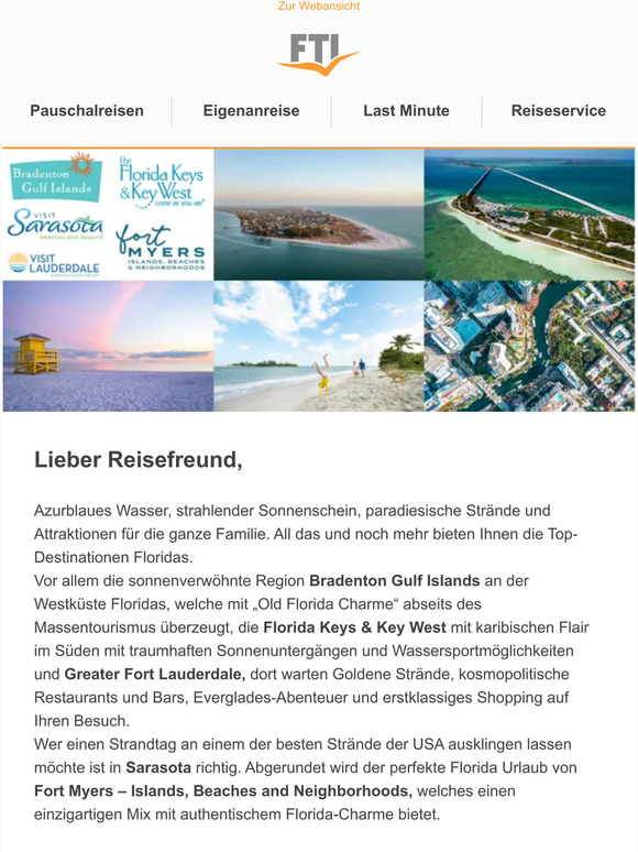 FTI: Erleben Sie die Top-Destinationen Floridas, lieber Reisefreund | Milled