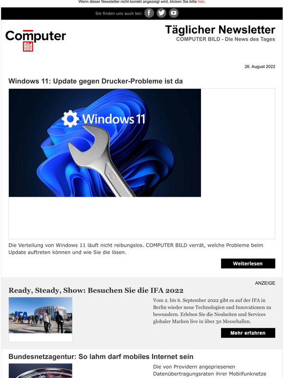 COMPUTER BILD: Windows 11: Update gegen Drucker-Probleme ist da ...