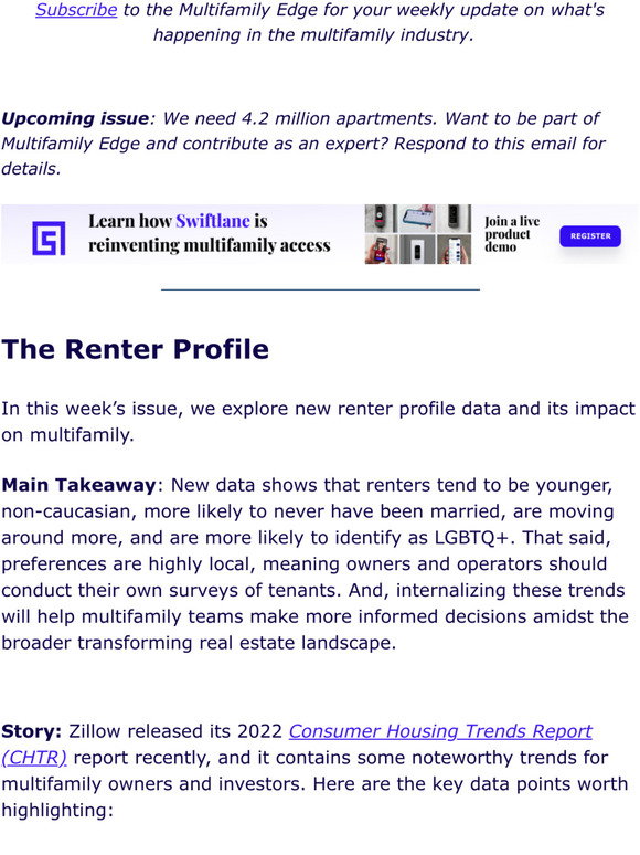Swiftlane: The new renter profile | Milled