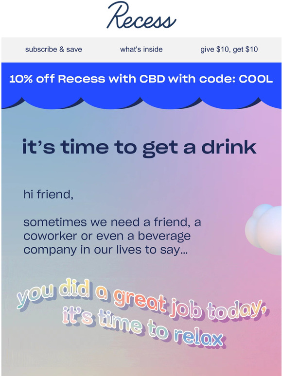 Recess: pro tip: maybe you’re done working today? | Milled