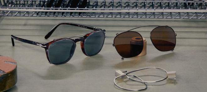 Persol: Persol clip-ons: enjoy two glasses in one. | Milled