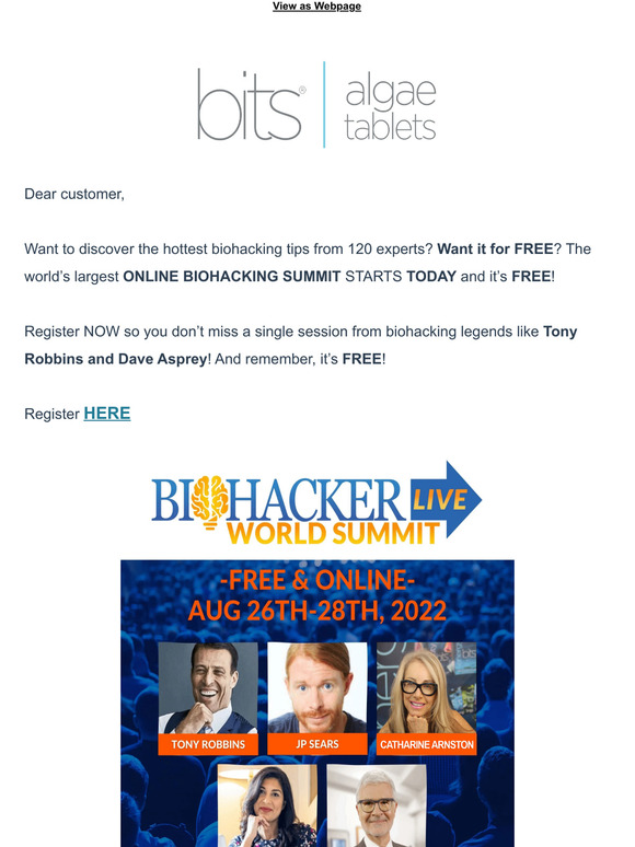 ENERGYbits: customer, The Worlds LARGEST Biohacking Event Starts TODAY ...