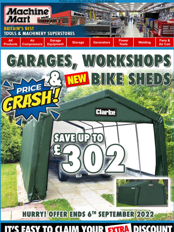 Machine Mart: Need Extra Storage Space? Garages Price Crash Now On ...