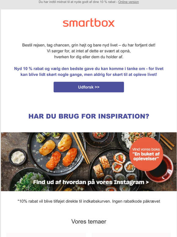 Smartbox Group: Sidste udkald til at nyde livet fuldt ud! | Milled