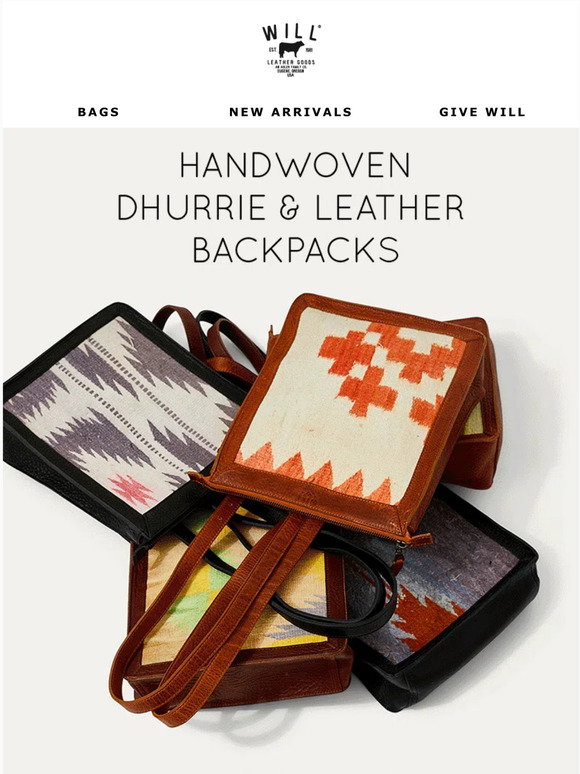 Will Leather Goods: HANDWOVEN AND LEATHER BACKPACKS NOW UNDER $100 | Milled
