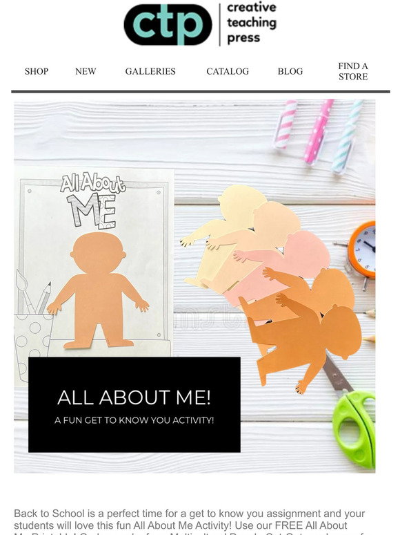 Creative Teaching Press: Freebie Friday + All About Me Activity | Milled