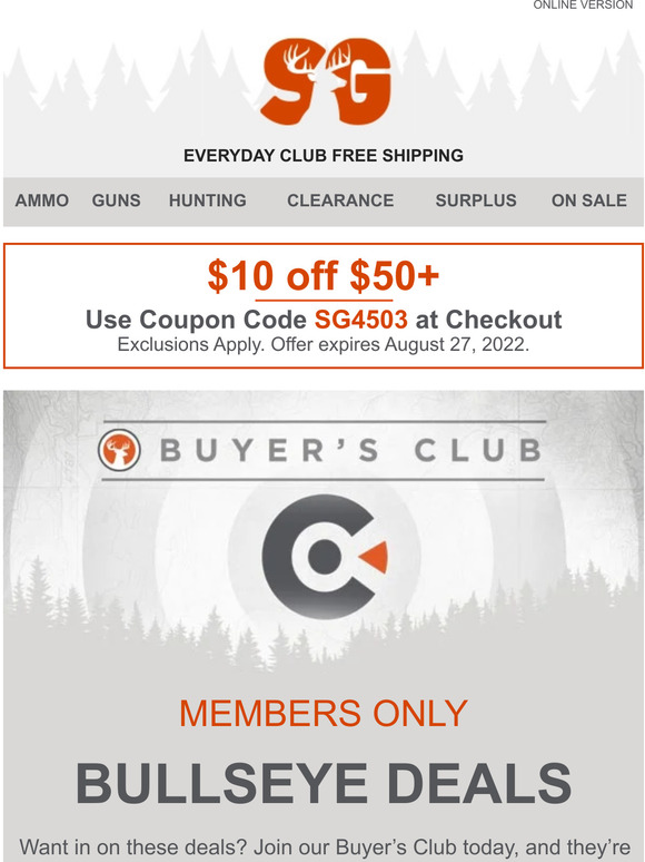 Sportsman's Guide: Club-Exclusive Bullseye Deals | Milled