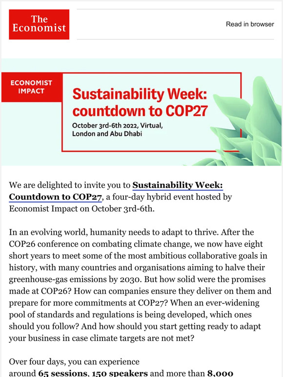 The Economist: Economist Impact is delighted to invite you to ...