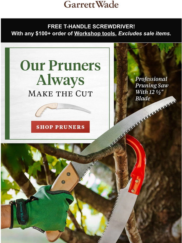 Garrett Wade: Have you seen our NEW pruners? | Milled