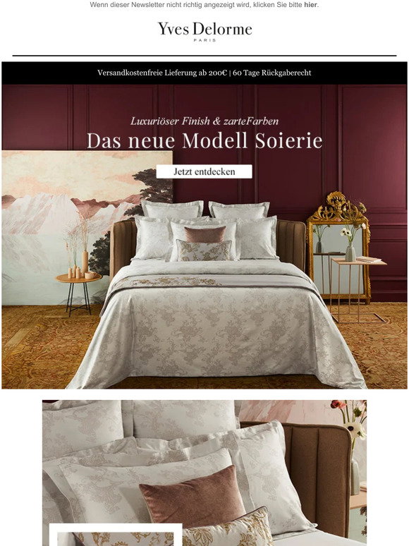 Yves Delorme: Entdecken Sie das neue Modell Soierie | Milled