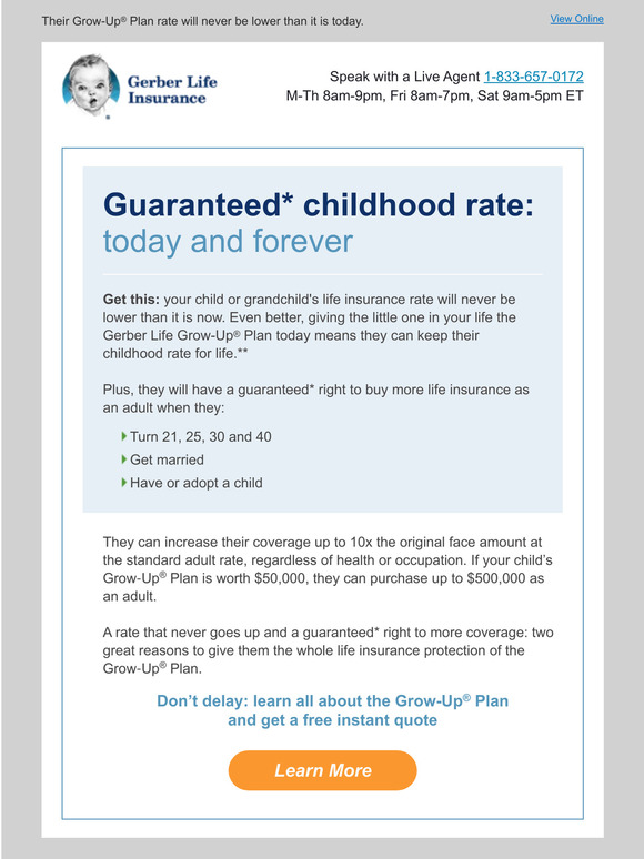 Gerber Life: 🤝 Gerber Life promise: a rate that never goes up | Milled