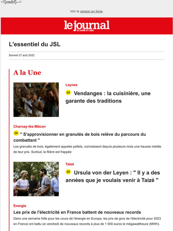 Le JSL: L'essentiel du JSL - Tradition des vendanges, énergie qui ...