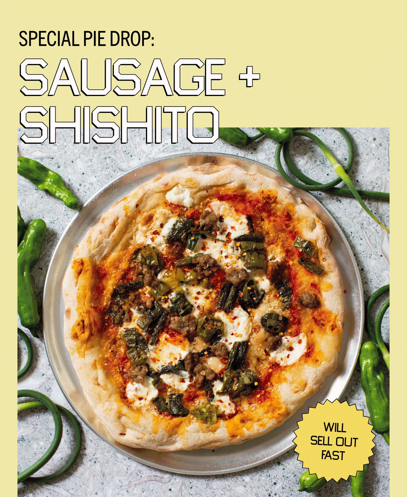 Ipsa: NEW LIMITED-RUN SPECIAL 🌶️ Sausage + Shishito Pizza | Milled