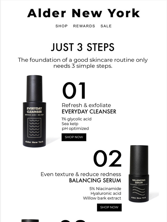 Alder New York: The 3 Step Skincare Routine | Milled