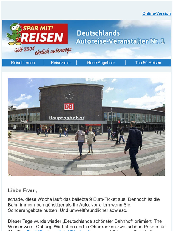 Spar mit! Reisen: Auch ohne 9-Euro-Ticket gern mit der Bahn | Milled