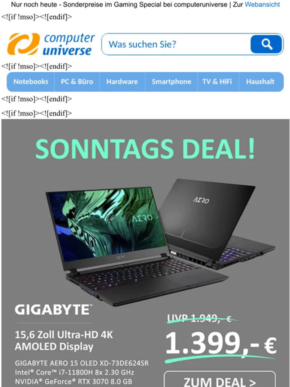 Computeruniverse: 550 € zur UVP gespart - Rechenpower von Gigabyte zum Kracherpreis! | Milled