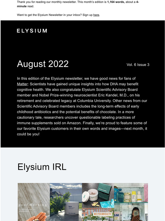 Elysium Health: August Newsletter: Why the Formulation of Your Omega-3s Matters | Milled