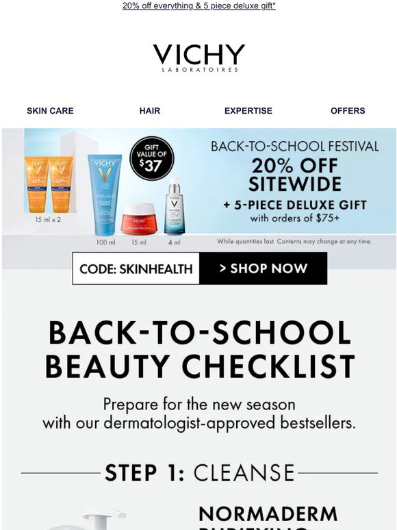 Vichy: Back-to-School Beauty Checklist ️ | Milled