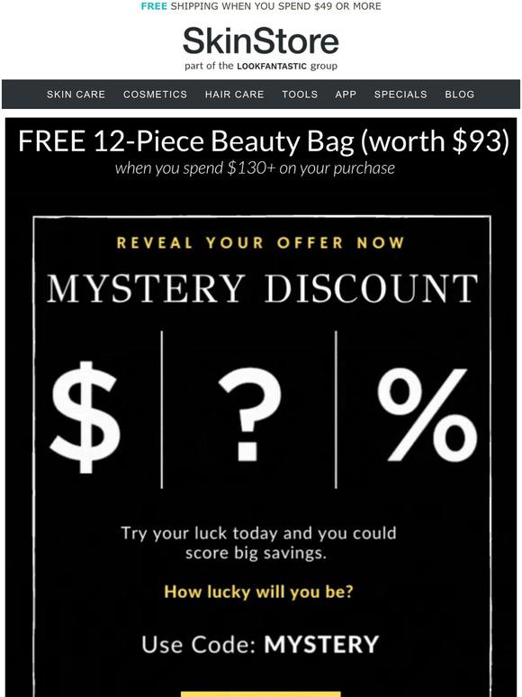 SkinStore: Click to Reveal Your Mystery Discount! | Milled