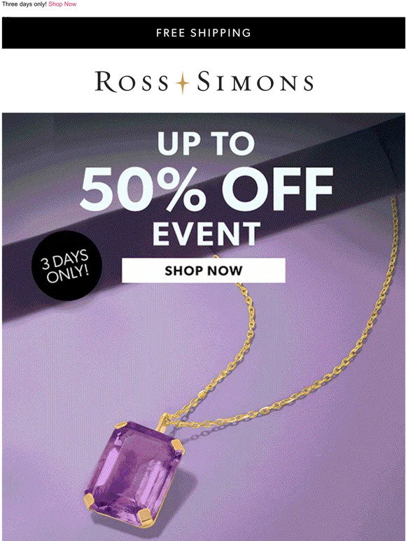 Ross-Simons: Fill your carts fast! The Up To HALF OFF Event is here ...