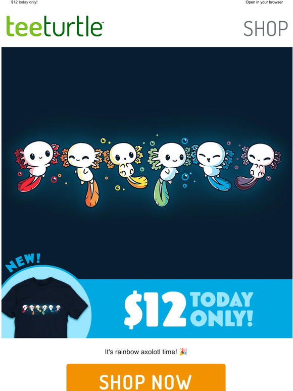 TeeTurtle: an axolotl rainbow = 🥺💖🌈😍 | Milled