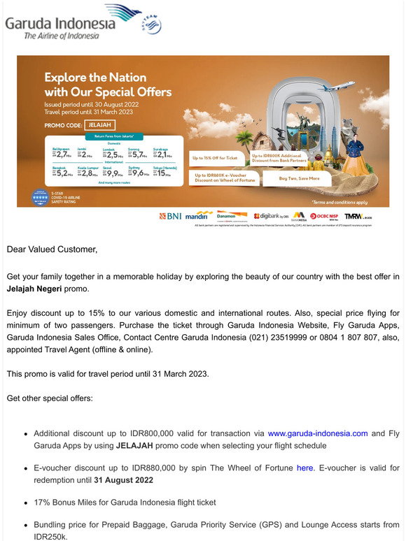 Garuda Indonesia: Last day of Jelajah Negeri promo with Garuda ...