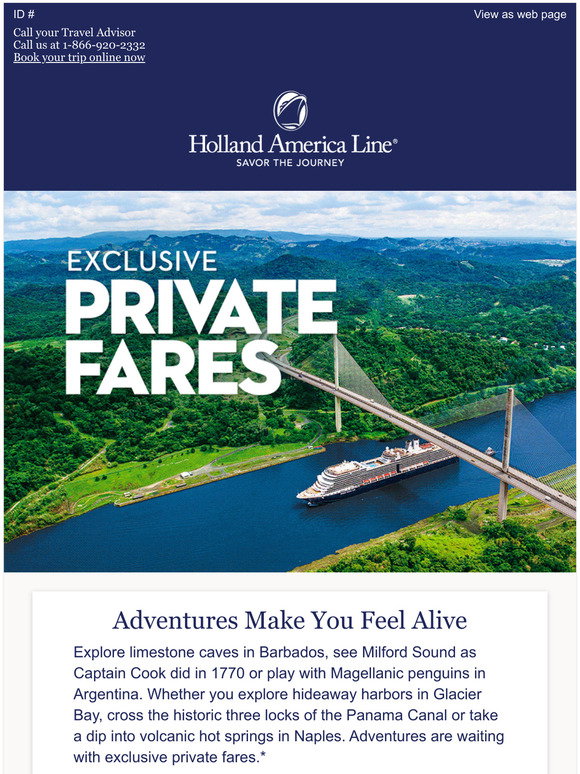 Holland America Line: See the World with Private Fares from $439* | Milled