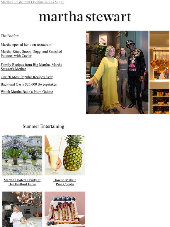 Martha Stewart: Martha's Restaurant Opened It's Doors This Month | Milled