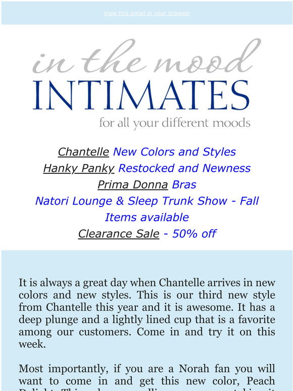 In The Mood Intimates: Chantelle New Colors and New Style | Milled