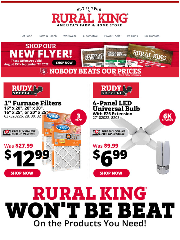 Rural King: We Won't Be Beat On The Products You Need! | Milled