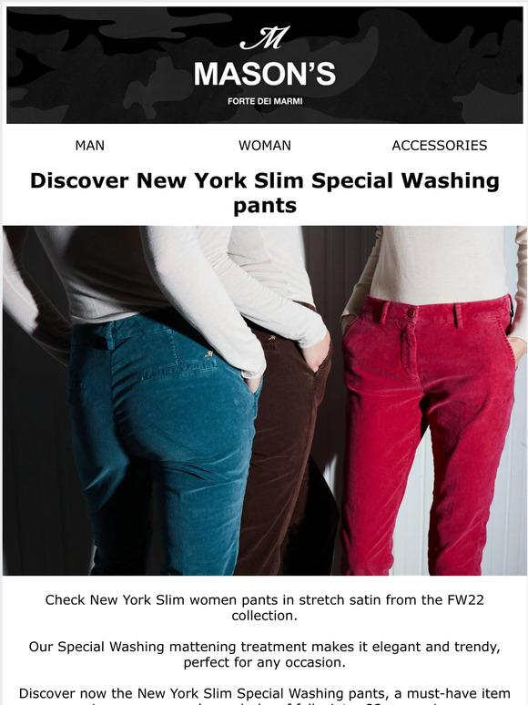 Masons: Discover New York Slim Special Washing pants | Milled