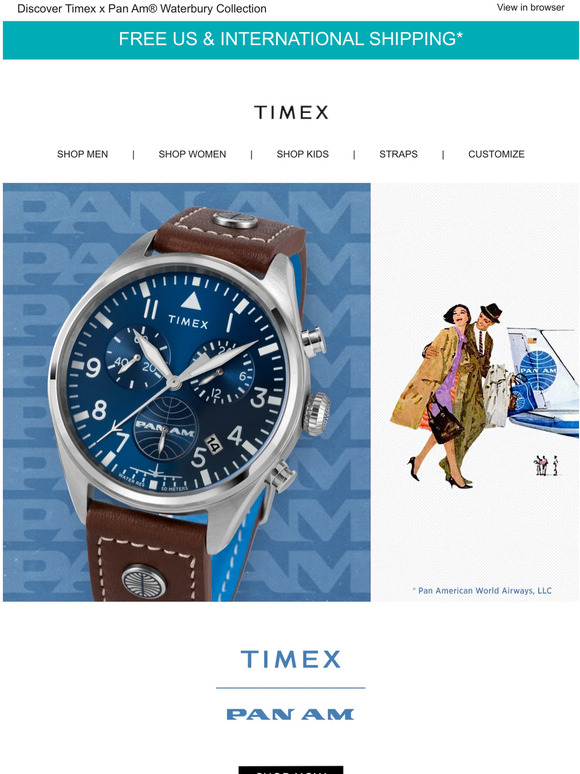 Timex: Timex x Pan Am®: Fly with the Leader | Milled