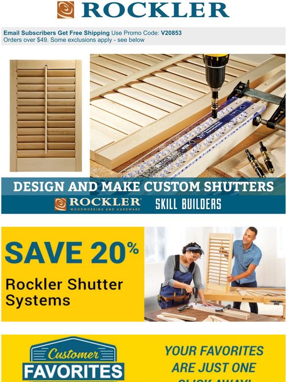 Rockler Woodworking and Hardware: Custom Shutters Made Easy—SAVE 20% ...
