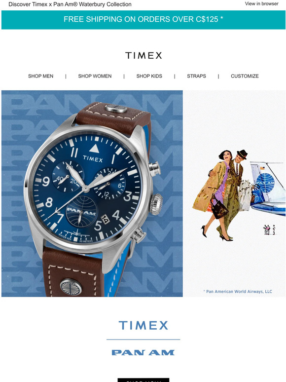 Timex: Timex x Pan Am®: Fly with the Leader | Milled