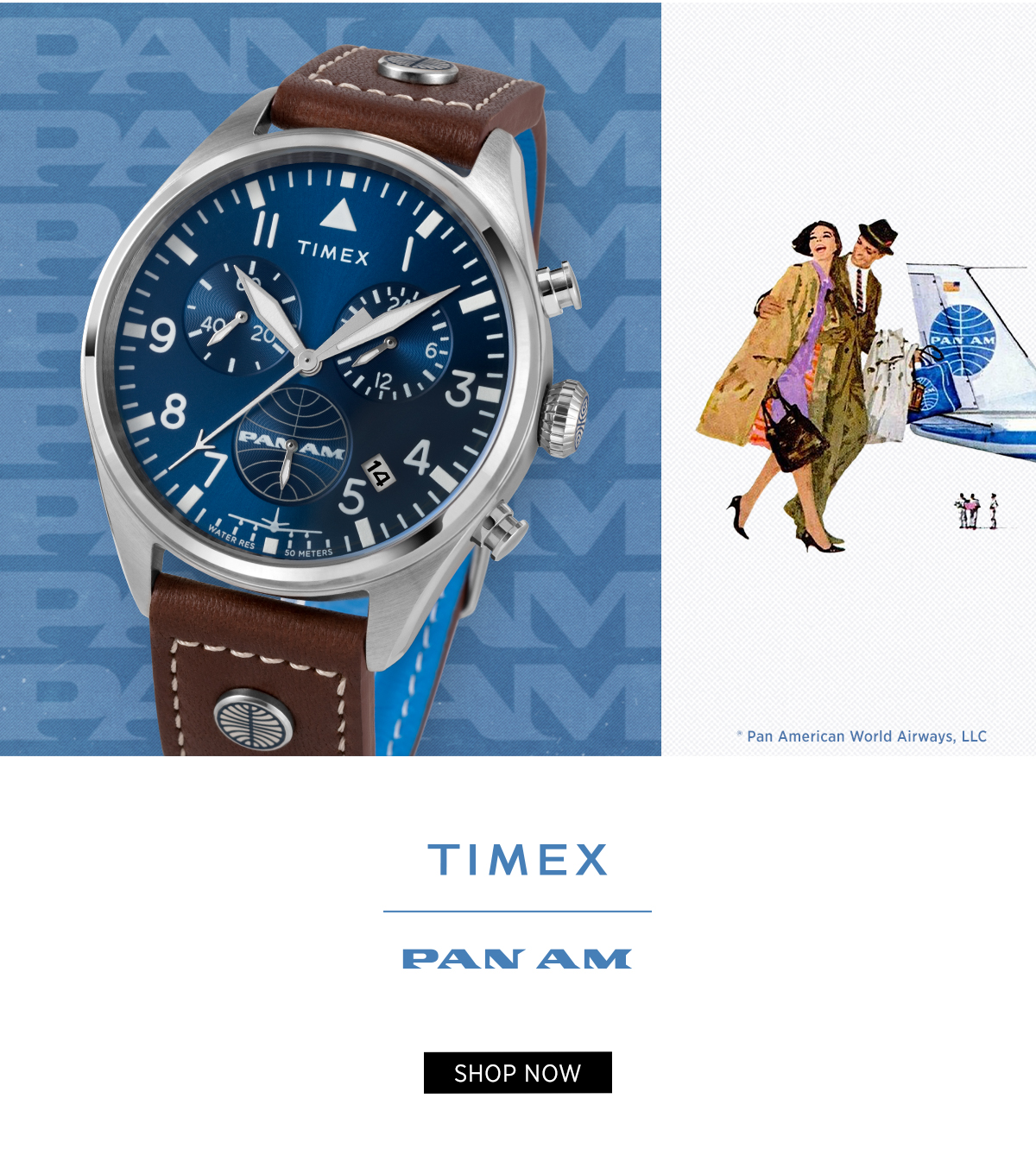 Timex: Timex x Pan Am®: Fly with the Leader | Milled