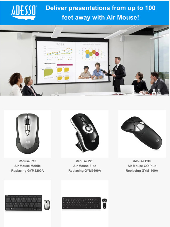 Adesso: Air Mouse series Replacing Skus | Milled