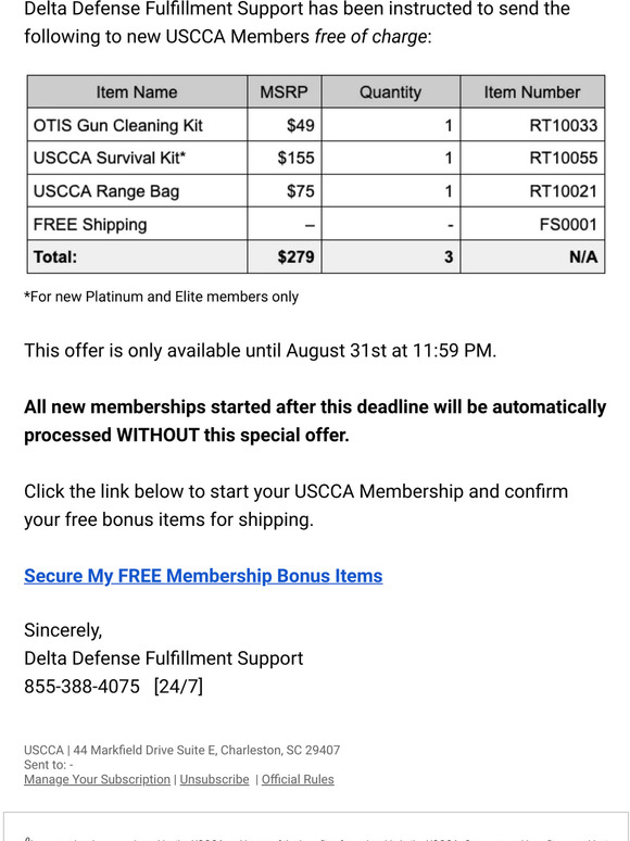 Kloos: Claim These FREE Gifts w/ USCCA Membership | Milled