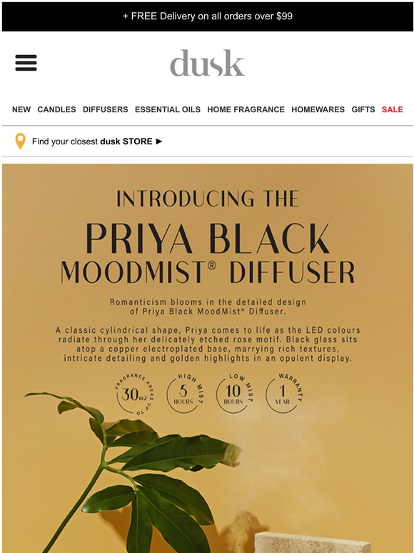 Dusk: Introducing our NEW Priya MoodMist® Diffuser | Milled