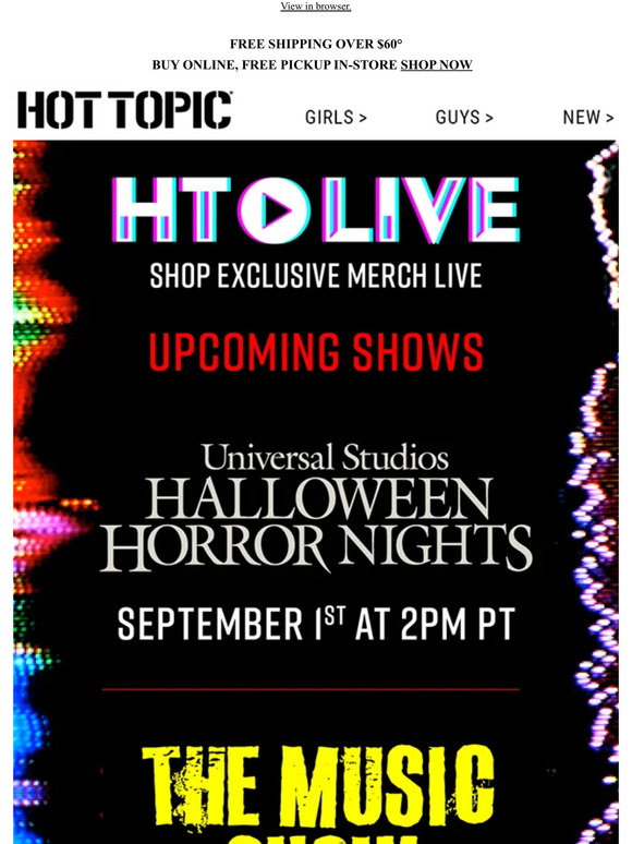 Hot Topic: Upcoming live shows: Halloween Horror Nights 😱 & The Music ...