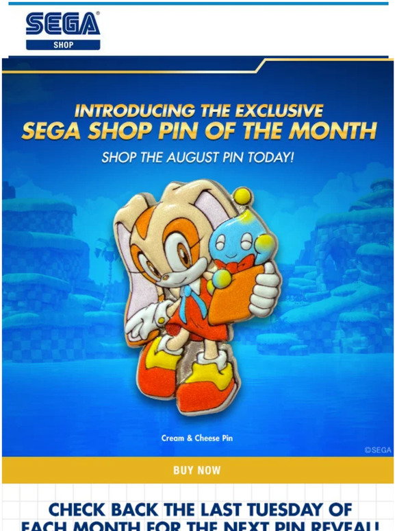 SEGA: Now Available - August Pin of the Month! | Milled