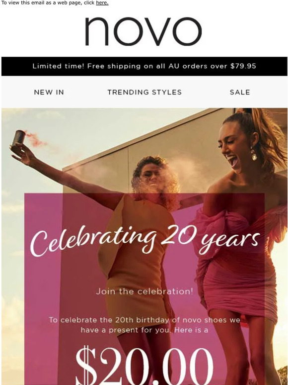 Novo Shoes: A Gift For YOU, —! Celebrate 20 Years of NOVO with us 🎉 ...