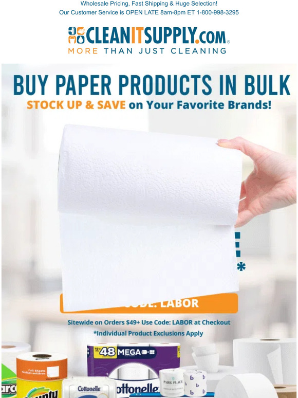 CleanItSupply: 😤 Running Low on Toilet Paper or Paper Towels? | Milled