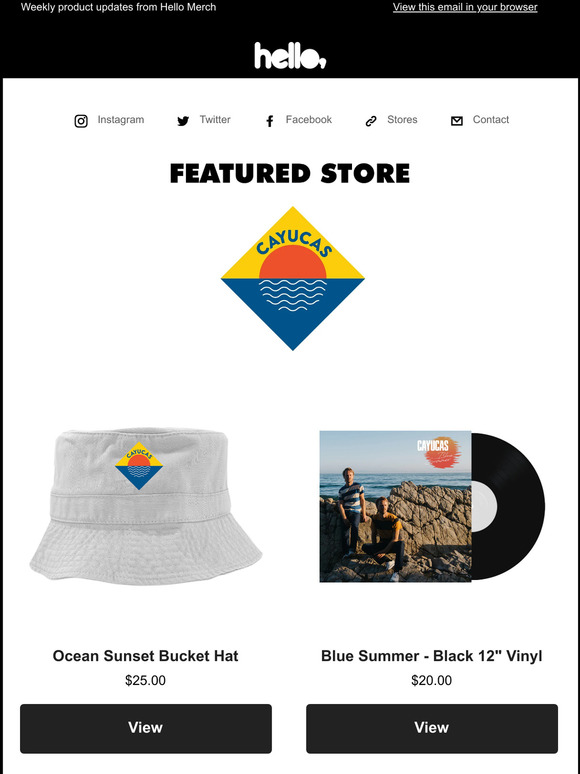 Hello Merch: 🔥 New items from Cayucas, Moonchild, Rolling Blackouts ...