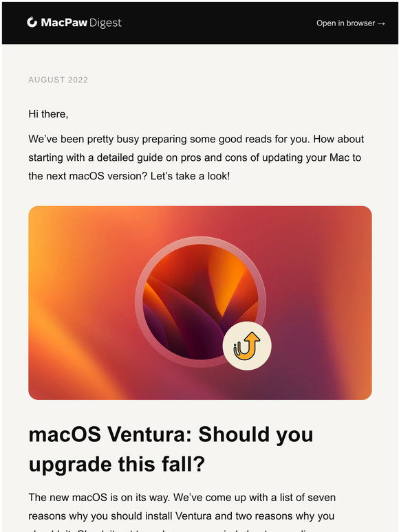 MacPaw: New macOS Ventura in detail, security tips, fresh interview ...