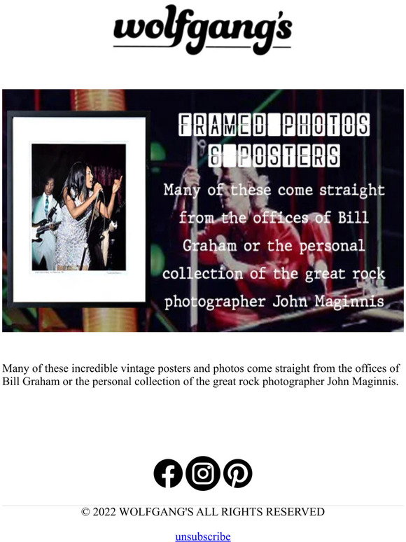Wolfgang's Vault: ⚡Special Framed Photos & Posters | Milled