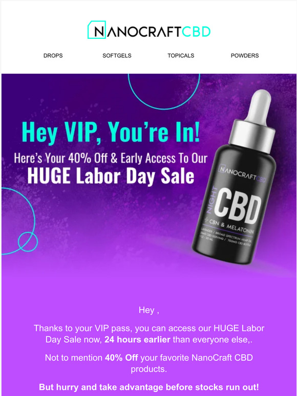 Nanocraft CBD: Hey VIP, You’re In! Here’s Your 40% Off & Early Access ...