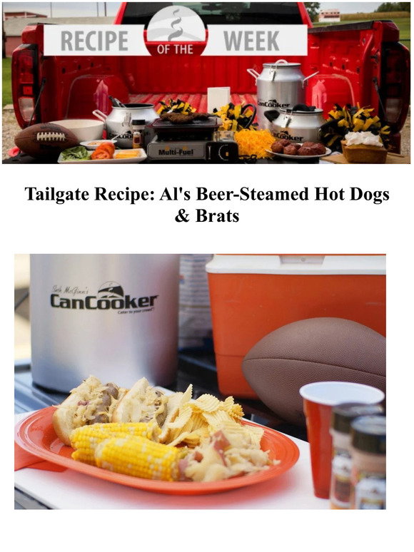 CanCooker: Al's Beer Steamed Hot Dogs & Brats | Tailgate Recipe of the ...