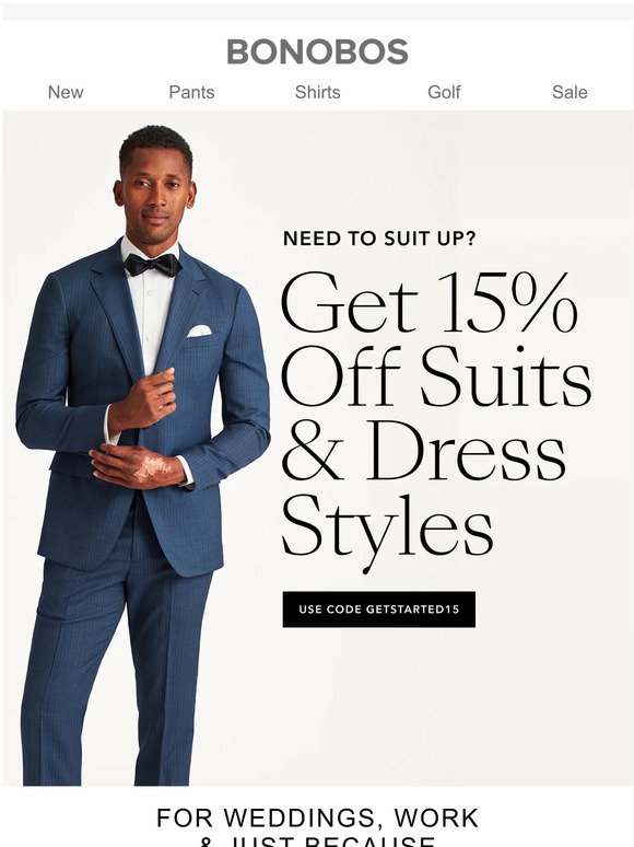 Bonobos: Suit Up with 15% Off Your First Order | Milled