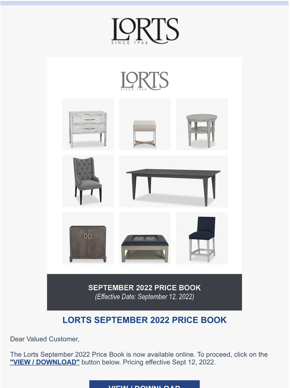 Lorts: Lorts September 2022 Price Book (Effective date: September 12 ...